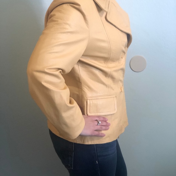 Together | Jackets & Coats | Together Butter Yellow Leather Jacket ...